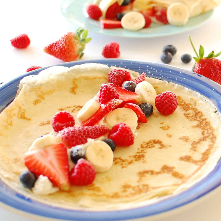 Fresh Fruit Filled Crepes Recipe