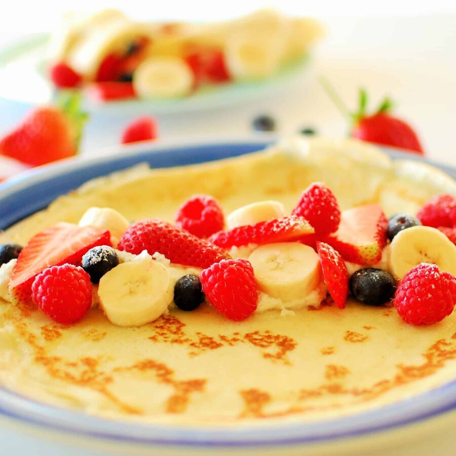 Fresh Fruit Filled Crepes Recipe