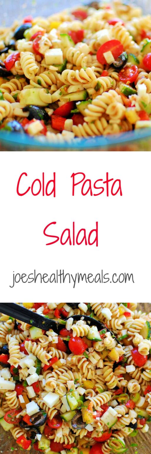 Cold Pasta Salad With Feta Cheese and Basil Dressing