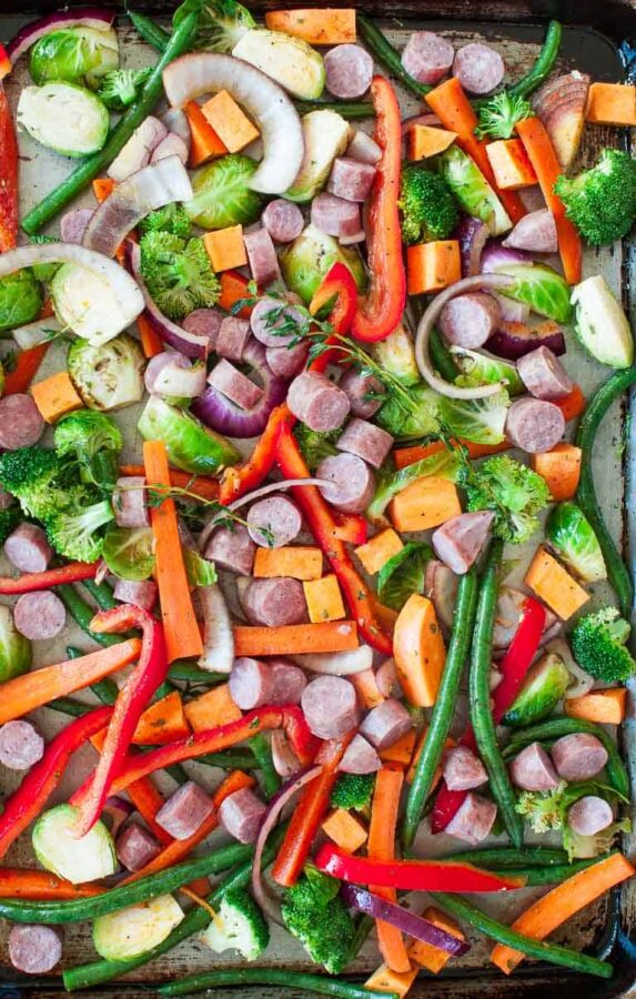 Sheet Pan Roasted Vegetables With Sausage Recipe Joes Healthy Meals