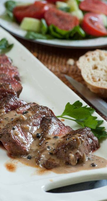 Filet Mignon with Peppercorn Sauce Recipe