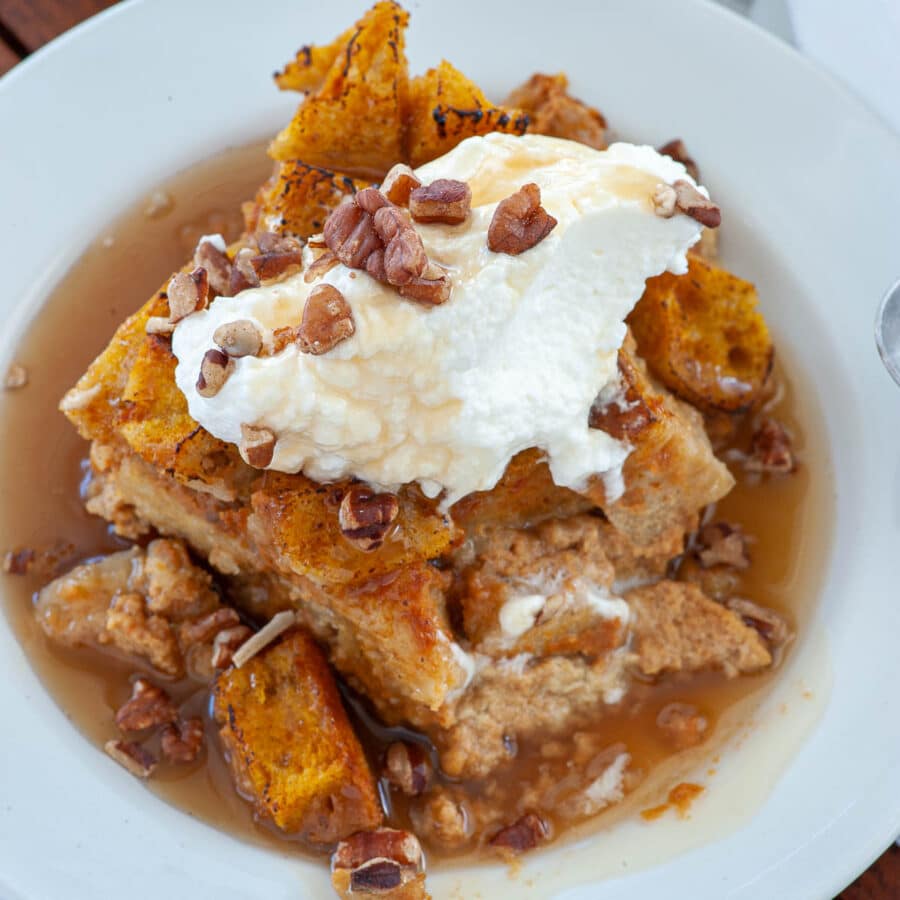 Pumpkin Bread Pudding with Caramel Sauce Recipe