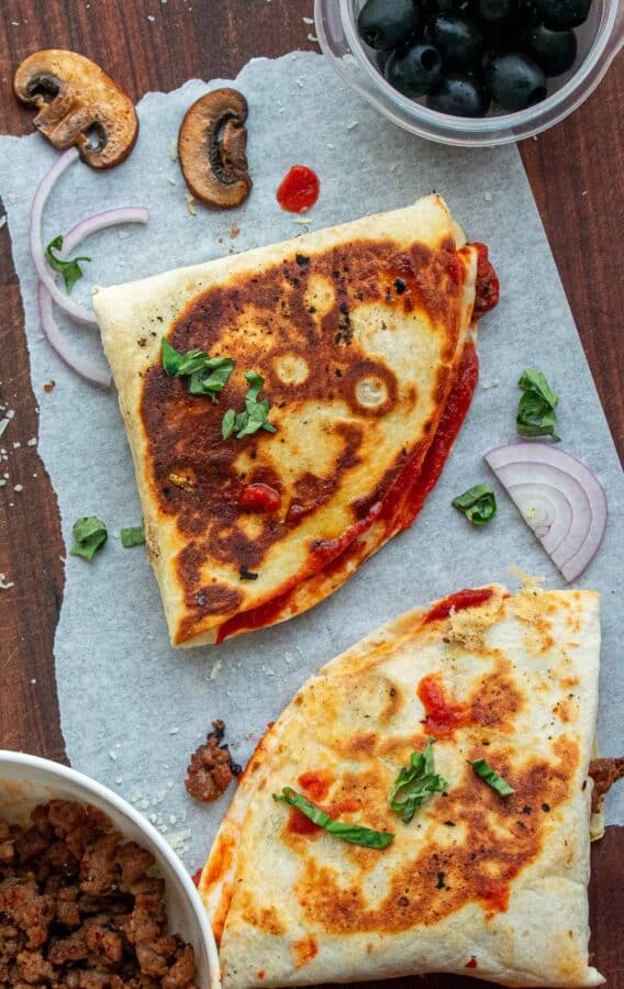 Easy Extra Crispy Tortilla Wrap Pizza